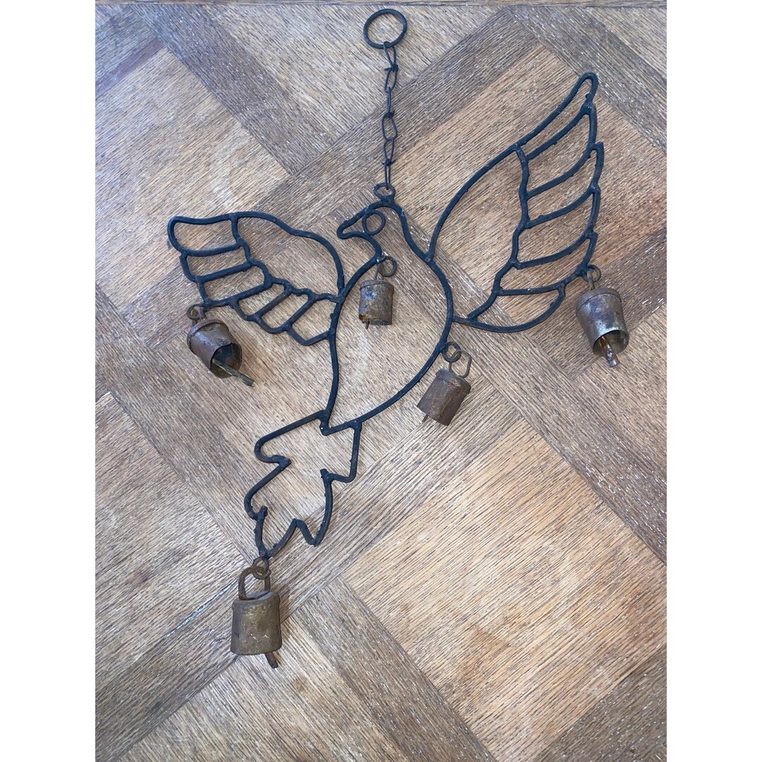 Hand Made Goat Cow Bell, Peace Dove Bird Shaped Wind Chime - Etsy