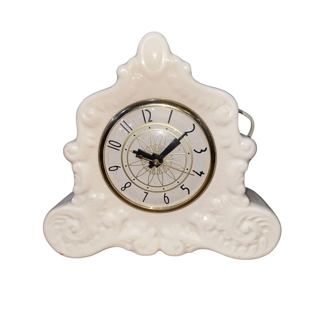 Antique Lanshire White Ceramic Electric Analog Clock - Etsy