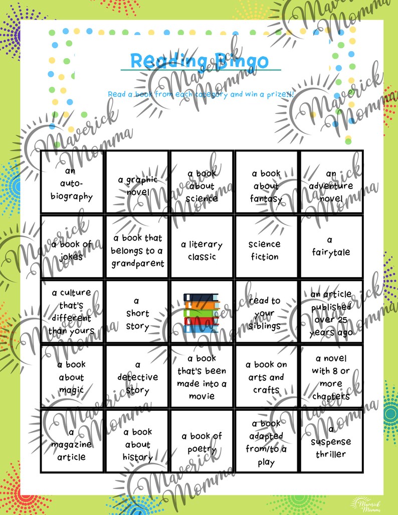 Book Bingo Printable for Preschool/kindergarten/homeschool - Etsy