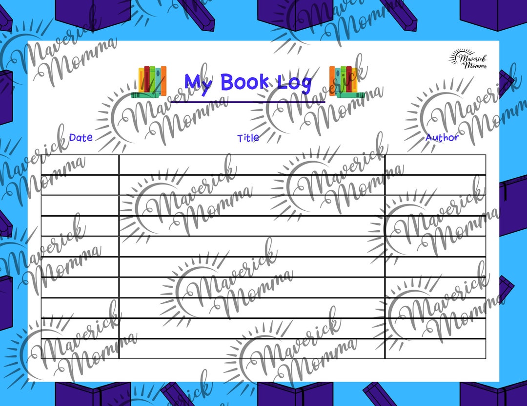 Book Log Template for Preschool/kindergarten/homeschool - Etsy