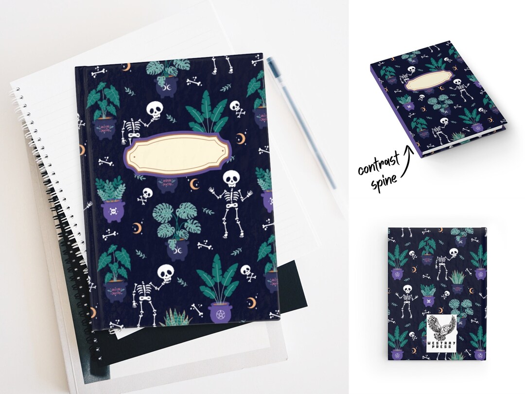 Spooky Cute Journal Hardcover 5x7 Lined or Blank Plant Lover Moth Lover ...