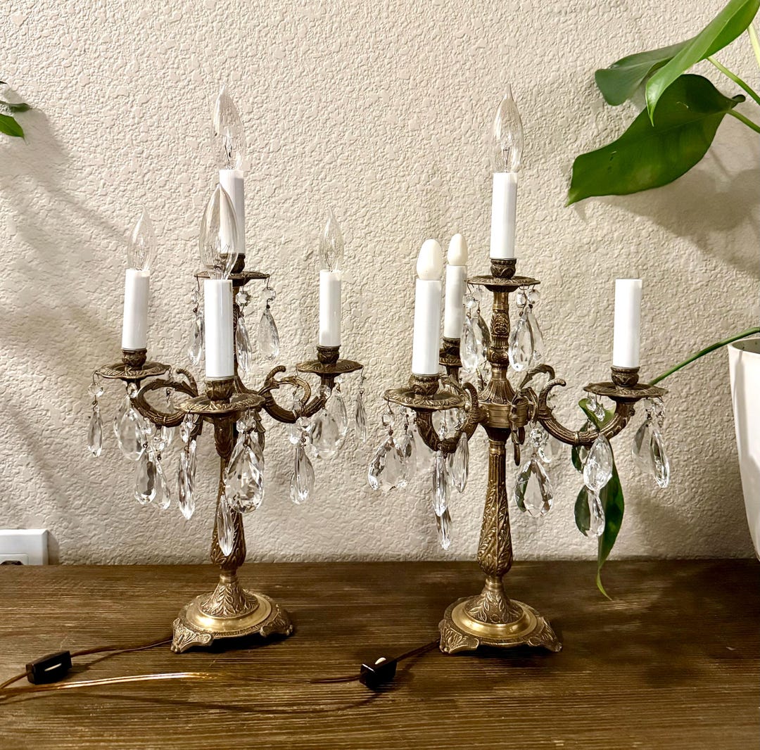 Vintage Antique (2) Brass Candelabras - Etsy