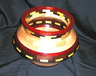 Handcrafted Segmented Wood Bowl. Use for a Beautiful Display on Any ...