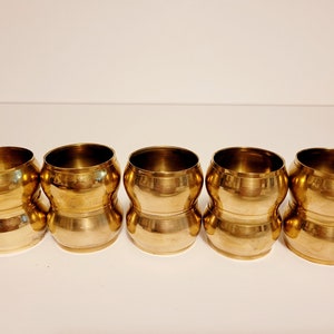 Brass Napkin Rings Round Barrel Shape Rimmed Edge Made in India Set of ...