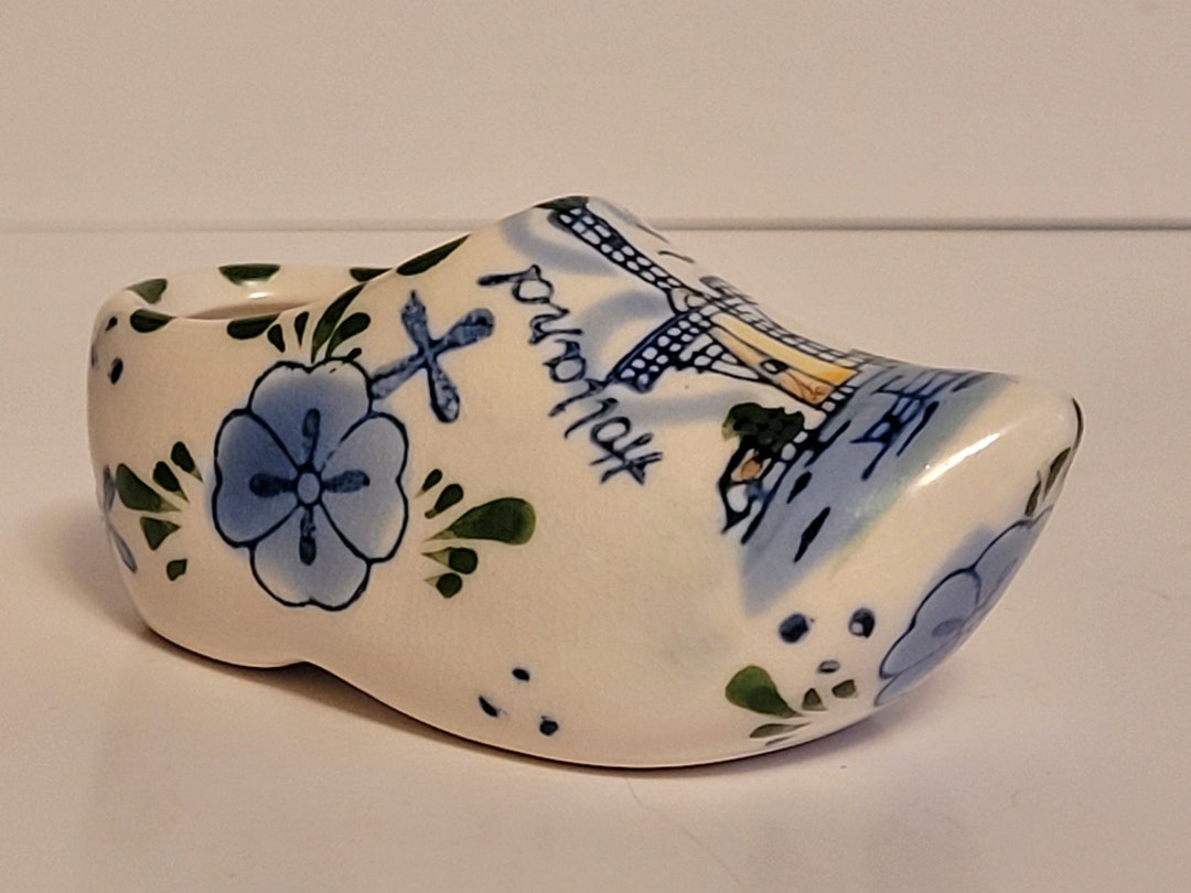Vintage Holland Blue Delft Minature Clog Shoe Hand Painted - Etsy