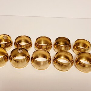 Brass Napkin Rings Round Barrel Shape Rimmed Edge Made in India Set of ...