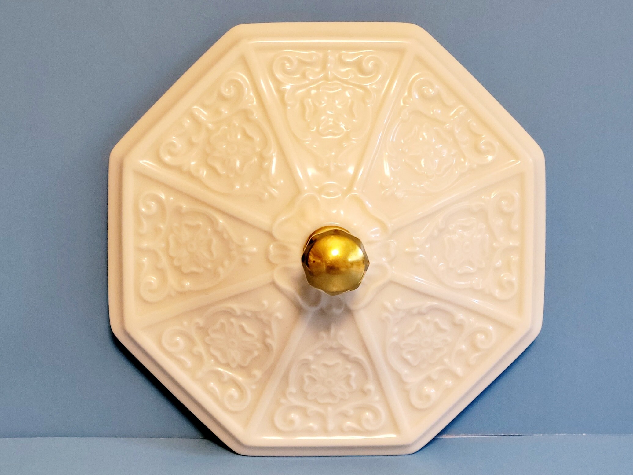 Lenox Octagon Candy Nut Dish With Lid Chatham Collection Ivory 24K Gold ...