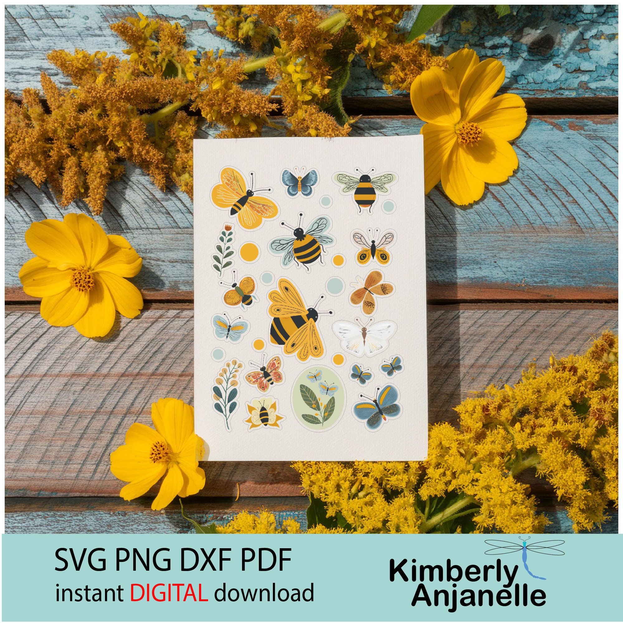 Butterfly Spring Sticker Sheets, Bumblebee Stickers, Flower Stickers ...