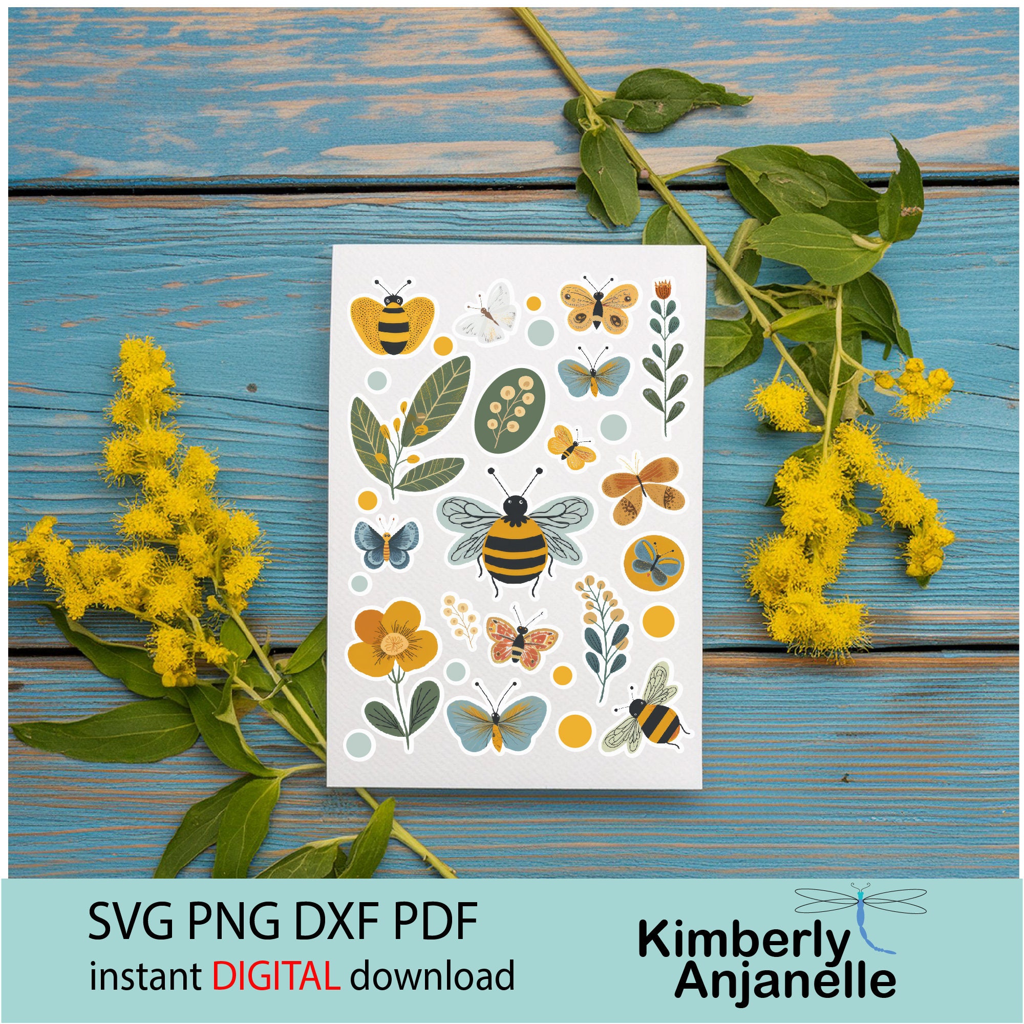 Butterfly Spring Sticker Sheets, Bumblebee Stickers, Flower Stickers ...