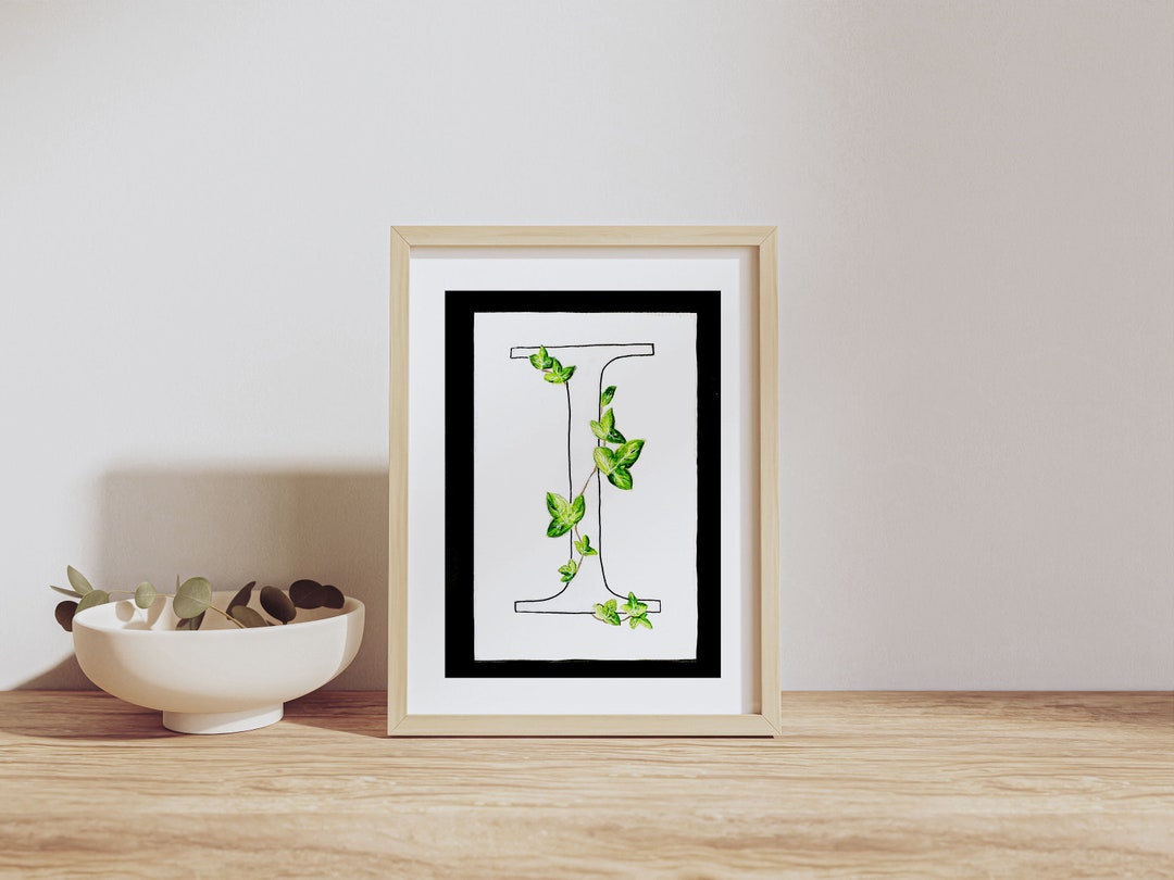 I With Ivy With Black Border - Alphabet Series - Etsy