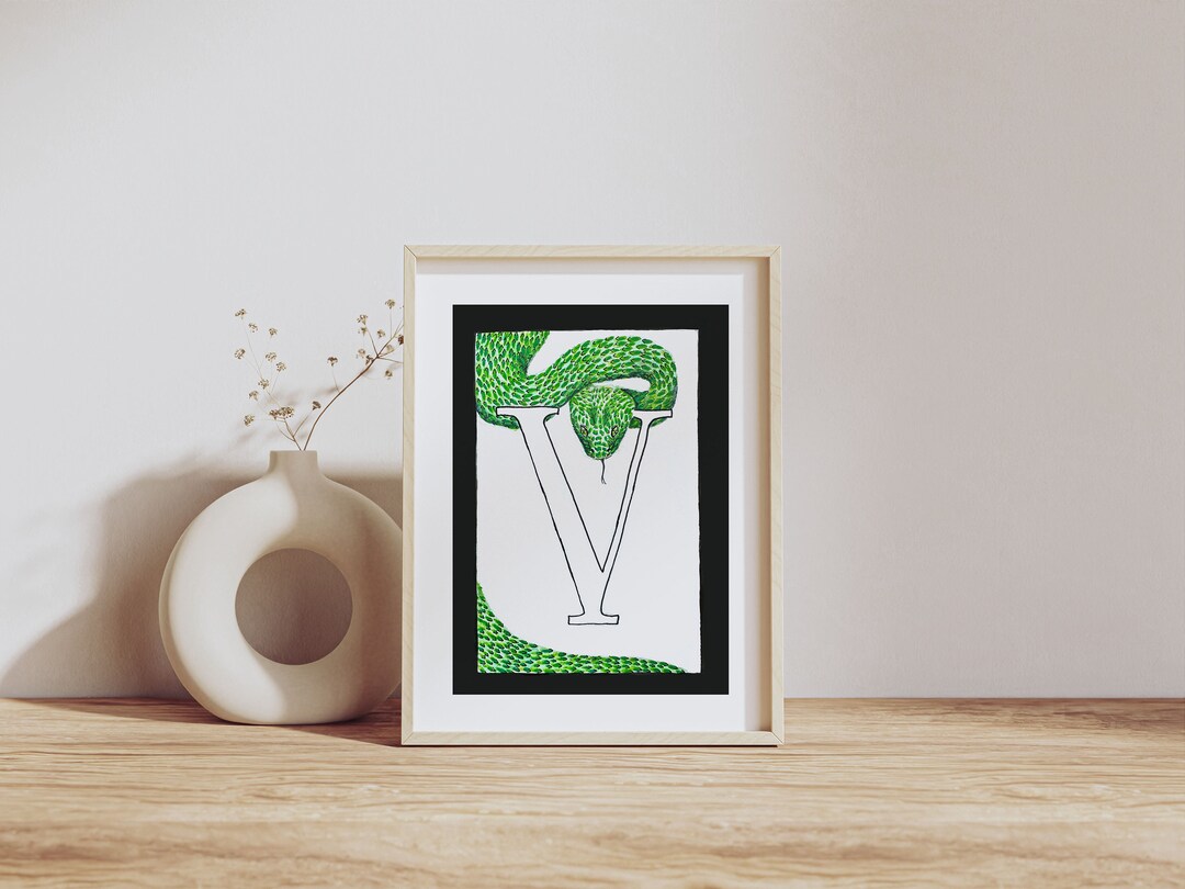 V With Viper and Black Border - Etsy