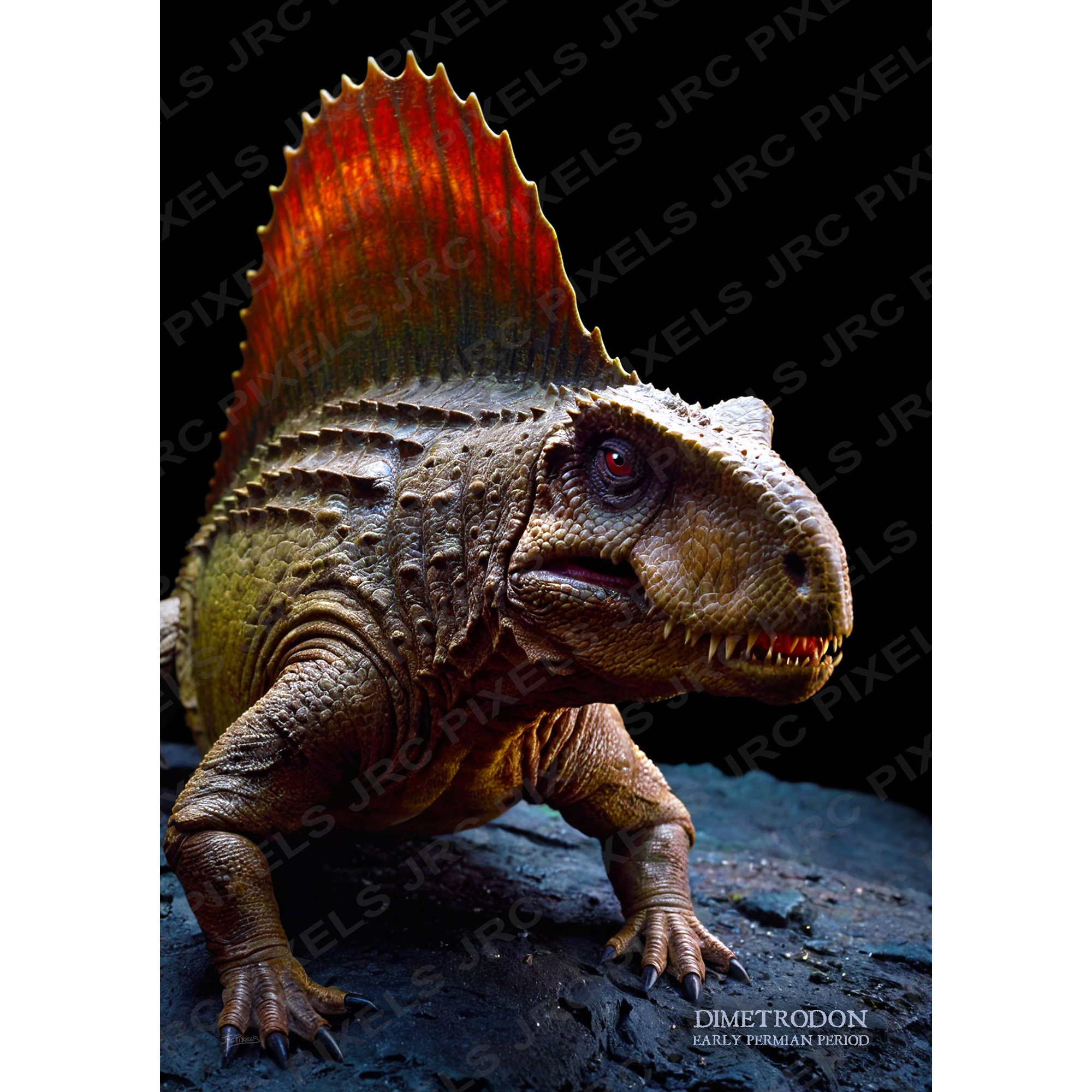 Dimetrodon Dinosaur Wall Art Prints Hollywood Quality Poster Kid's Room ...