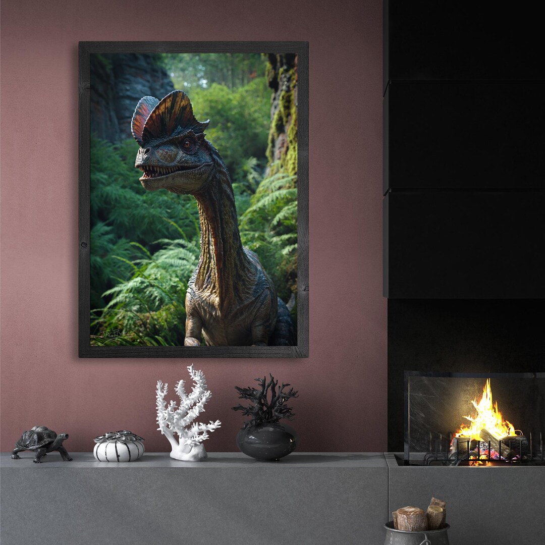 Dilophosaurus Dinosaur Print | Hollywood Style Poster (digital Download ...