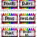 Crayon Themed Classroom Labels - 32 Labels - Homework Labels - Etsy
