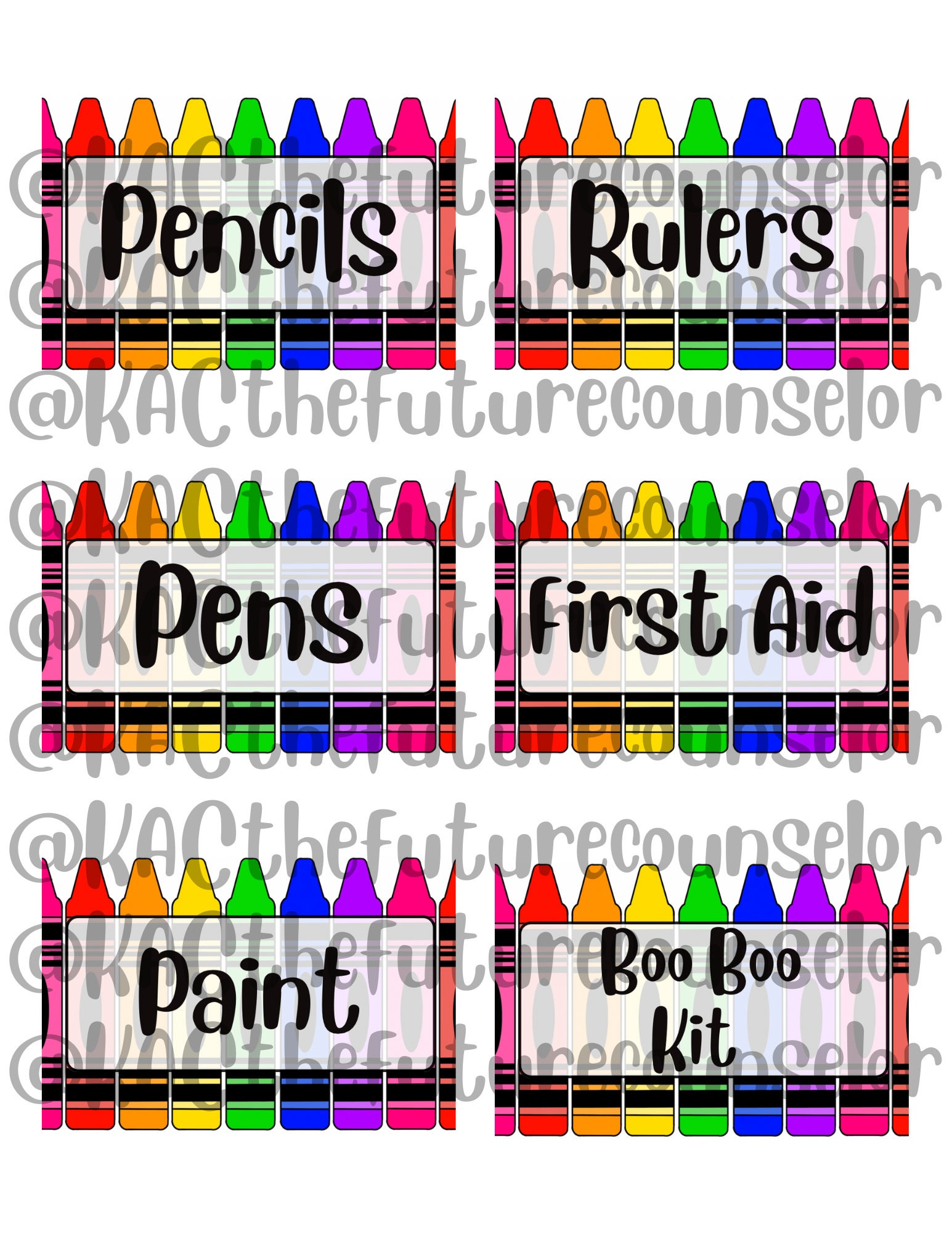 Crayon Themed Classroom Labels - 32 Labels - Homework Labels - Etsy