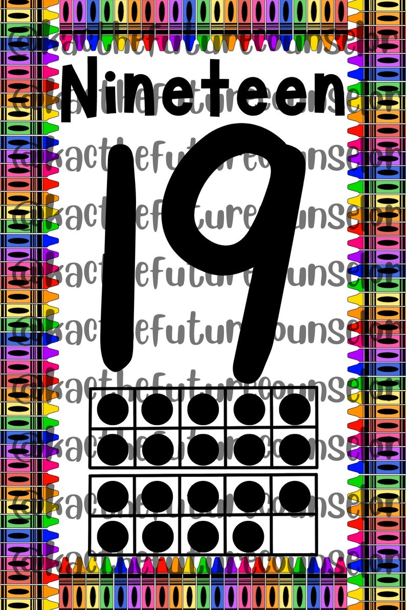 Crayon Themed Classroom Number Posters With Counters - Etsy