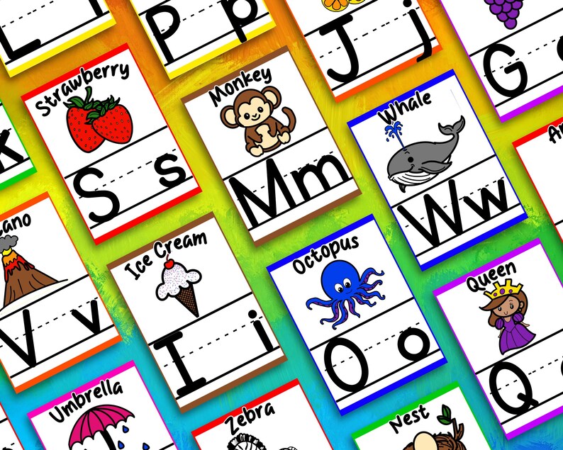 Classroom Alphabet Posters - Rainbow - Crayon - Crayola - ALL LETTERS ...