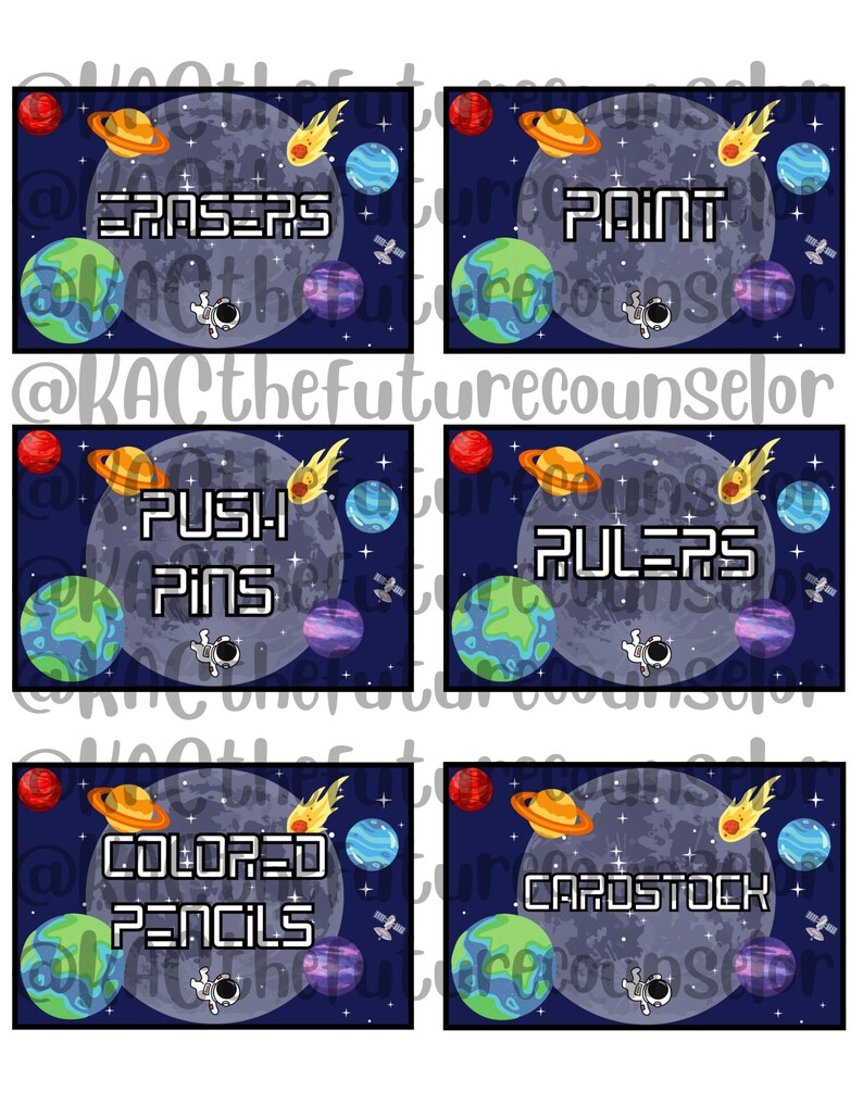 Outer Space Classroom Bin Labels - 32 TOTAL - Etsy