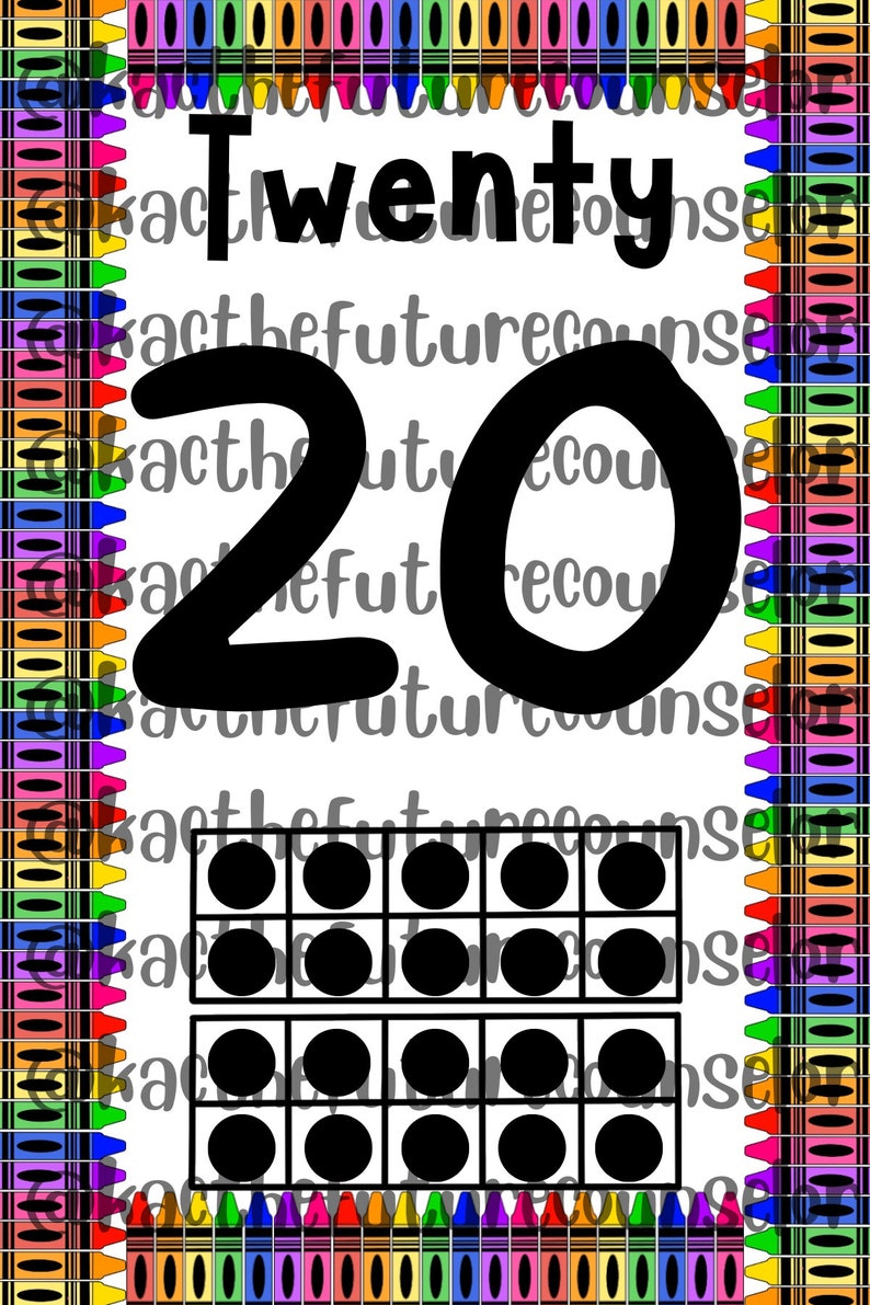 Crayon Themed Classroom Number Posters With Counters - Etsy