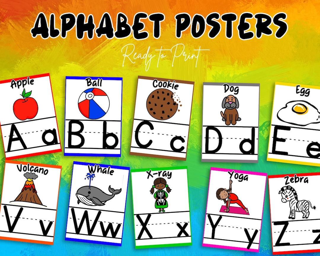 Classroom Alphabet Posters - Rainbow - Crayon - Crayola - ALL LETTERS ...