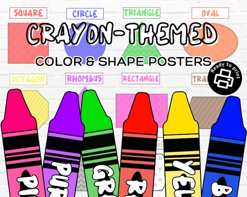 Color and Shape Posters - Crayon-themed Classroom Posters - Crayon ...