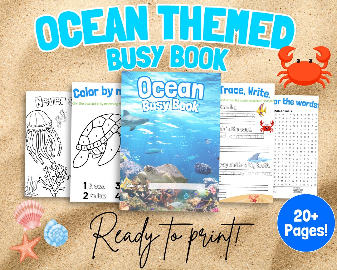 Ocean-themed Busy Book - Activity Book- Printable - 20+ PAGES - Etsy