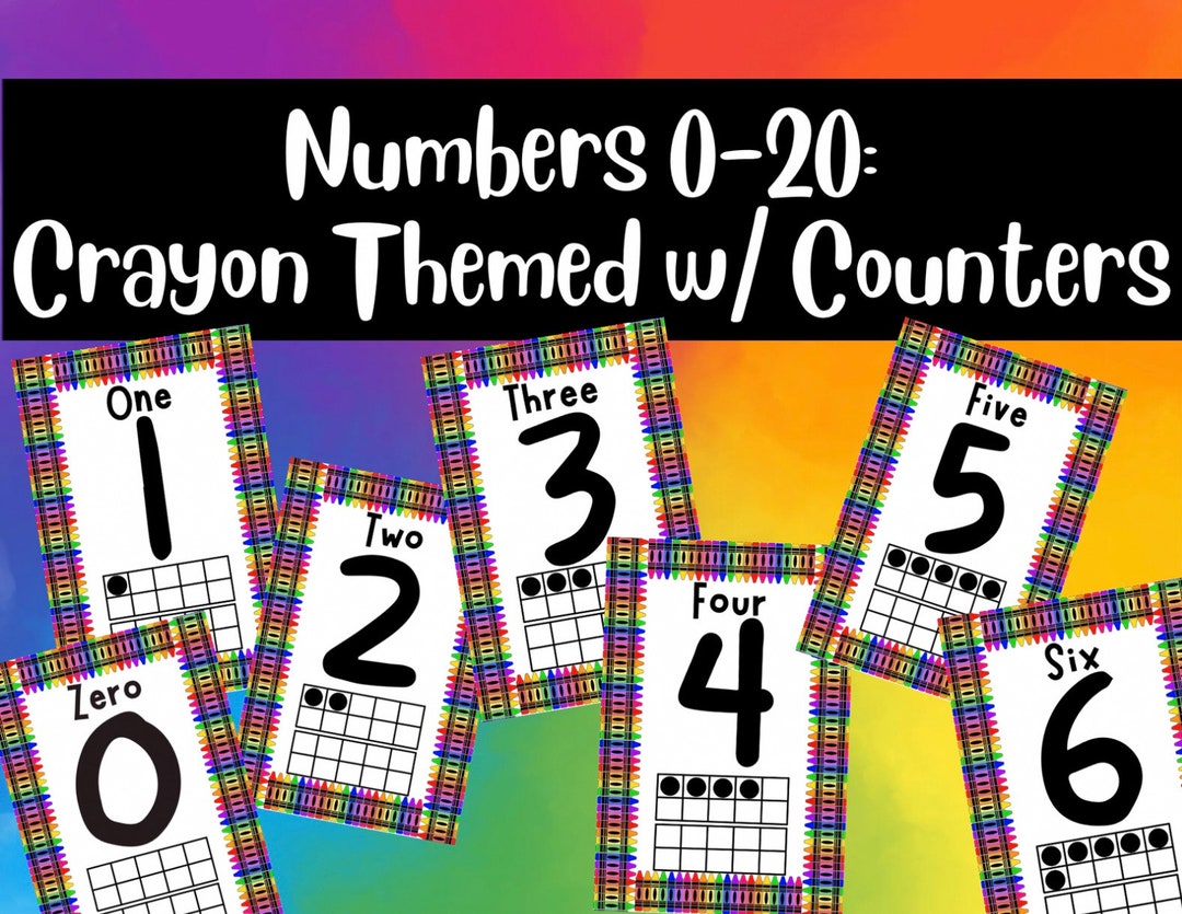 Crayon Themed Classroom Number Posters With Counters - Etsy