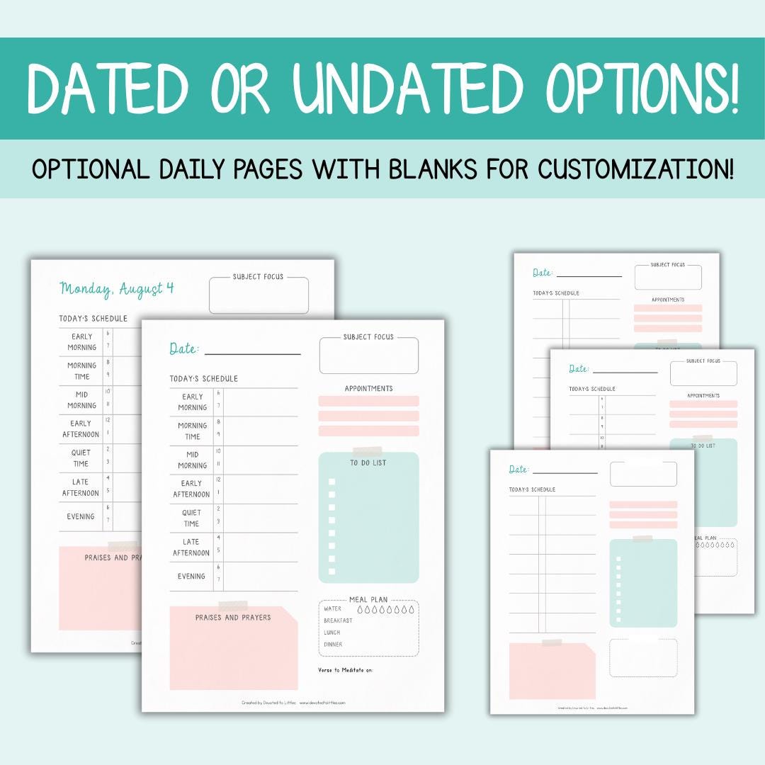 Custom Homeschool Planner PDF | CC Cycle 2 Planner | Christian Daily ...