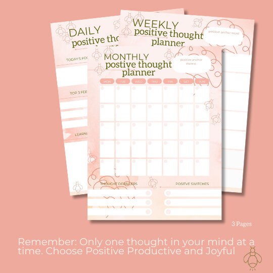 Focused Thinking Bundle Package Include Positivity Planning, Focused ...
