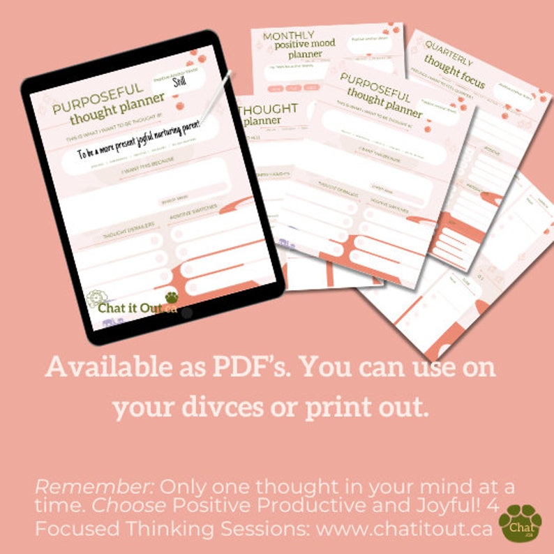 Focused Thinking Bundle Package Include Positivity Planning, Focused ...