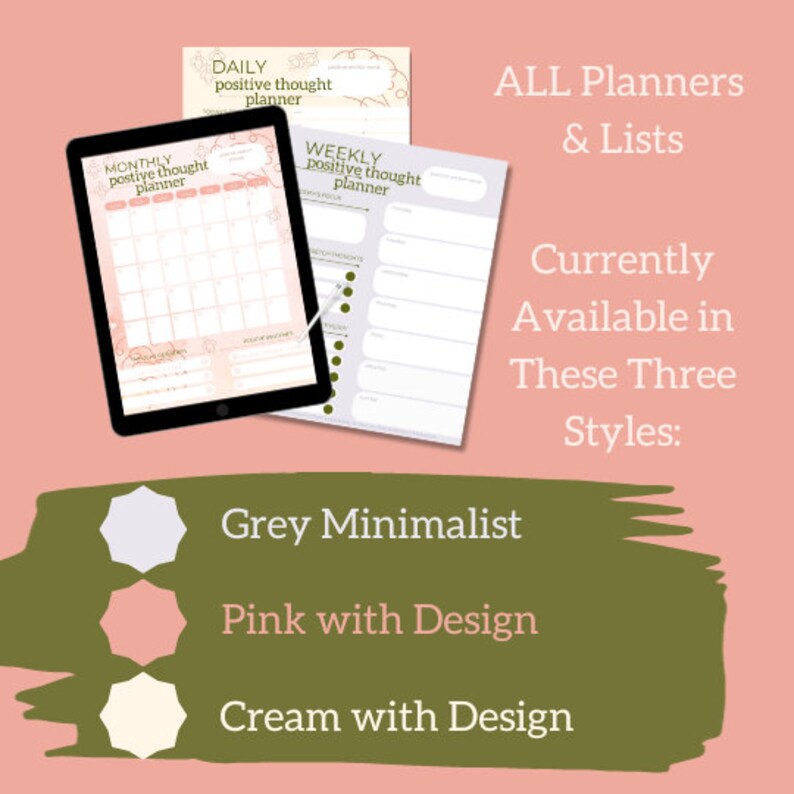 Focused Thinking Bundle Package- Include Positivity Planning, Focused ...