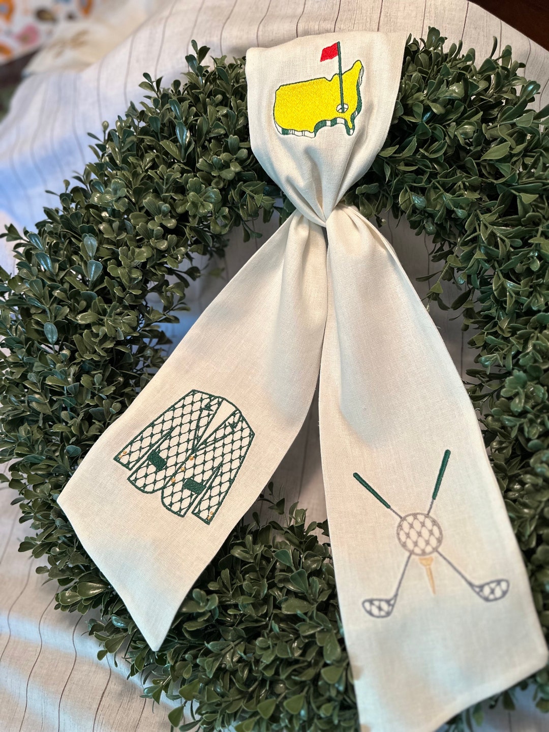 Golf Wreath Sash, the Most Wonderful Week of Golf, Green Jacket ...
