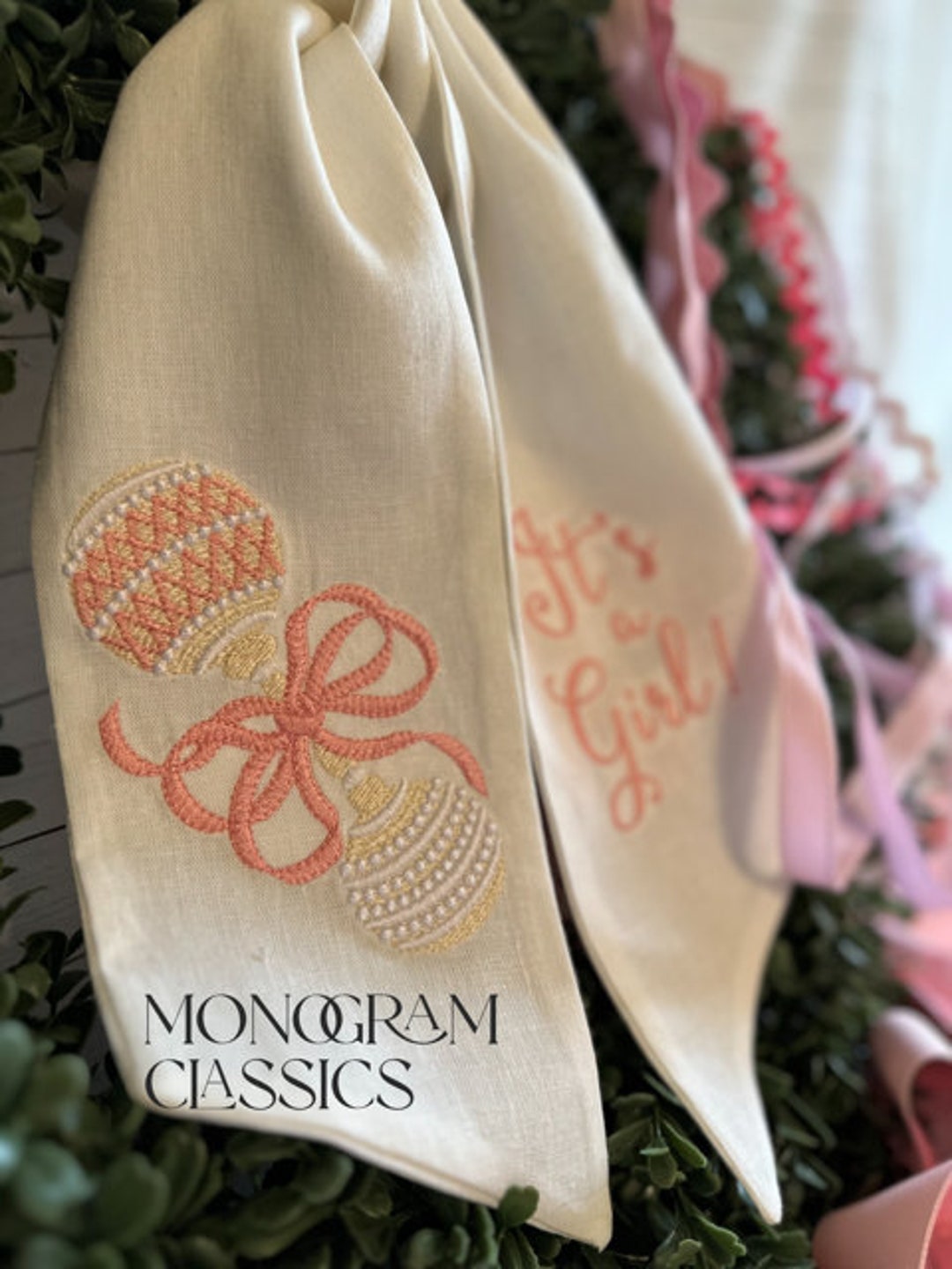 Baby Birth Announcement, Gender Reveal, Welcome Home Wreath Sash ...