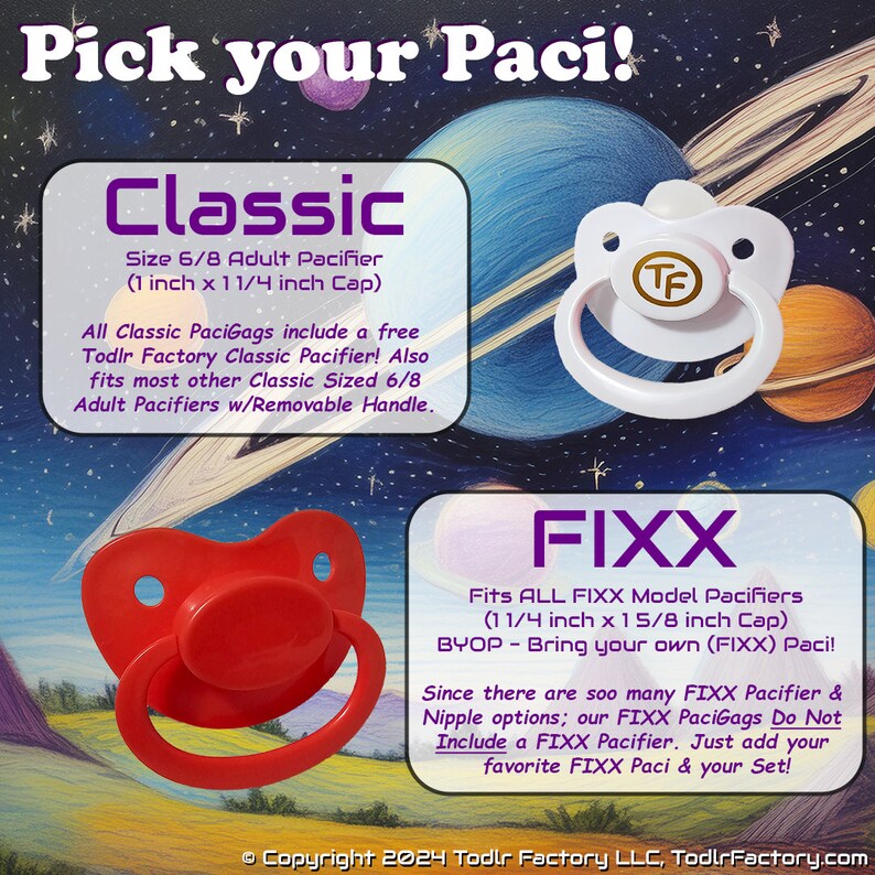 Gen3 Todlr Factory Premium Standard Adult Classic Pacifier Gag Pacigag ...