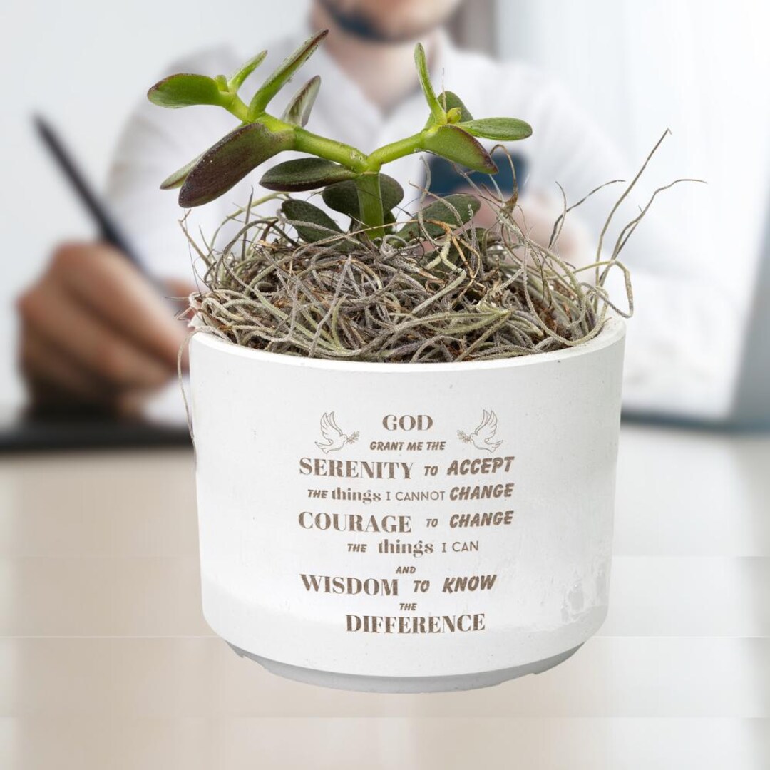 Serenity Prayer Desk Plant Container, Desk Decor Serenity Prayer ...