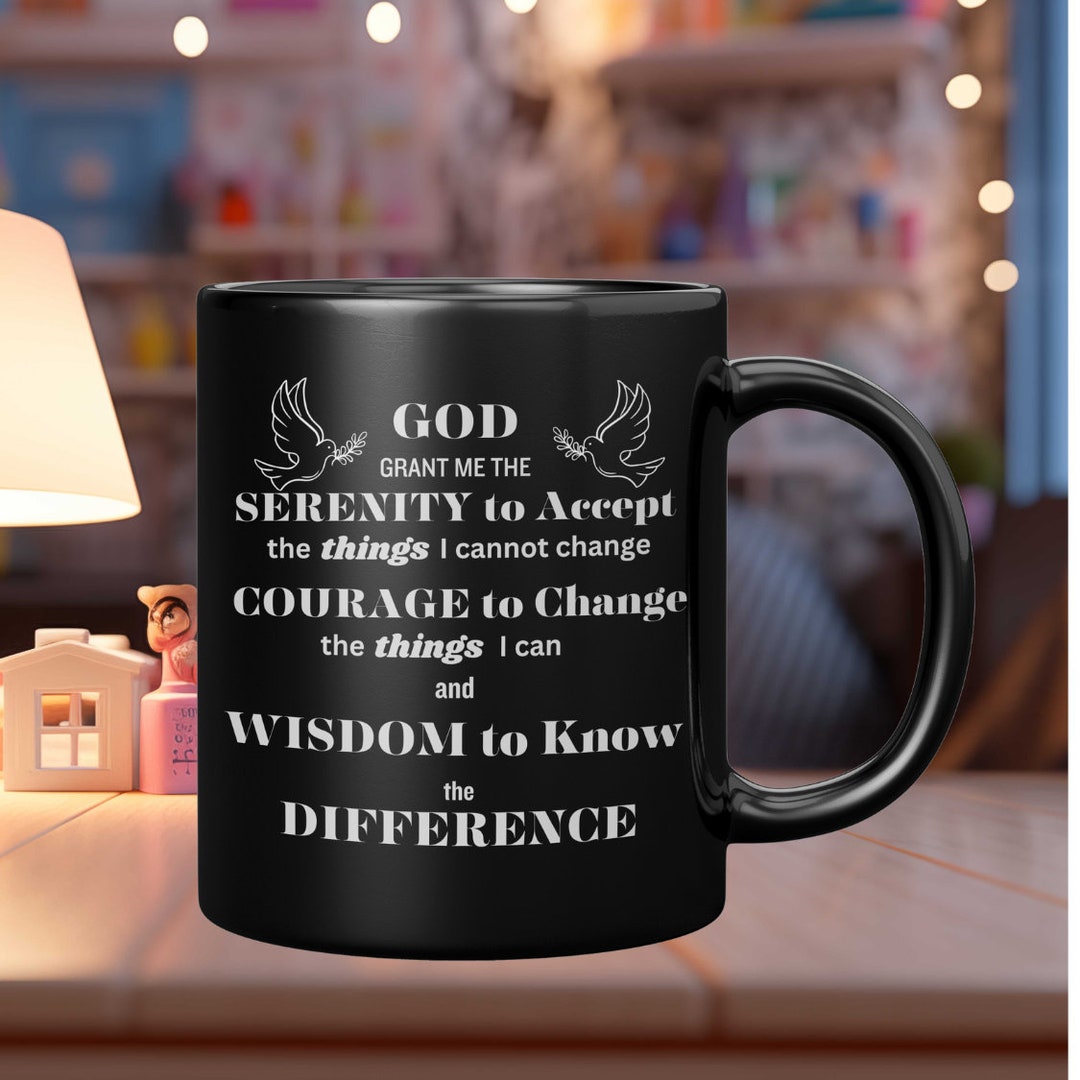 Serenity Prayer Mug, Prayer Mug, Prayer Mug Gift, Praying Person Gift ...