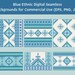 Blue Tribal Geometric Patterns: Seamless Ethnic Backgrounds (EPS, PNG ...