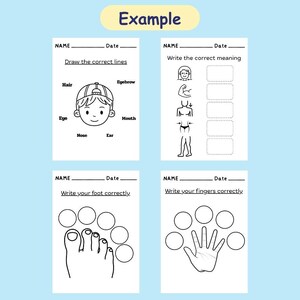 My Body Parts – Fun Learning Worksheets - Etsy