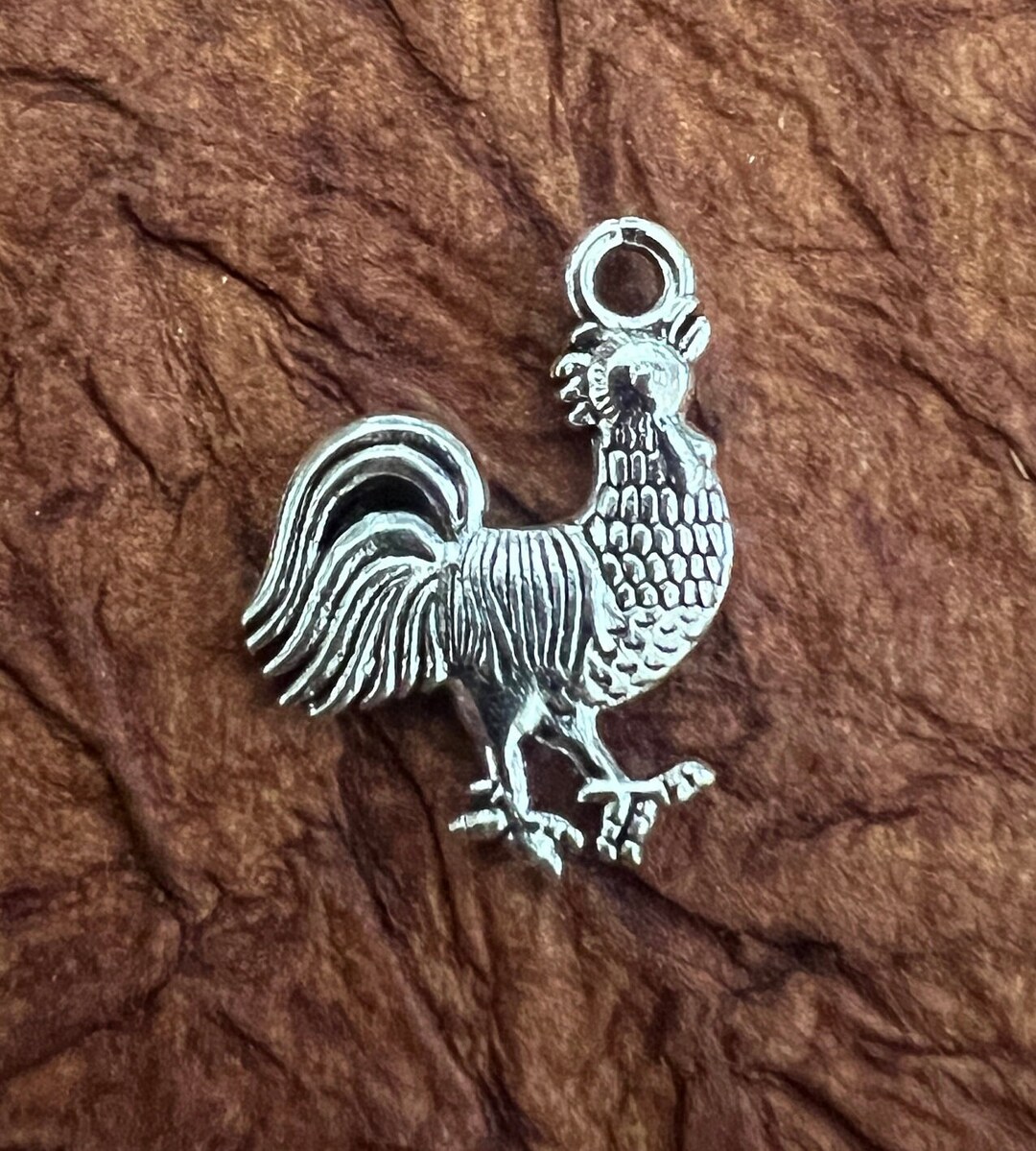 Chicken Charm Rooster Charm 21x21mm Silver Tone Double-sided Pbe140 - Etsy