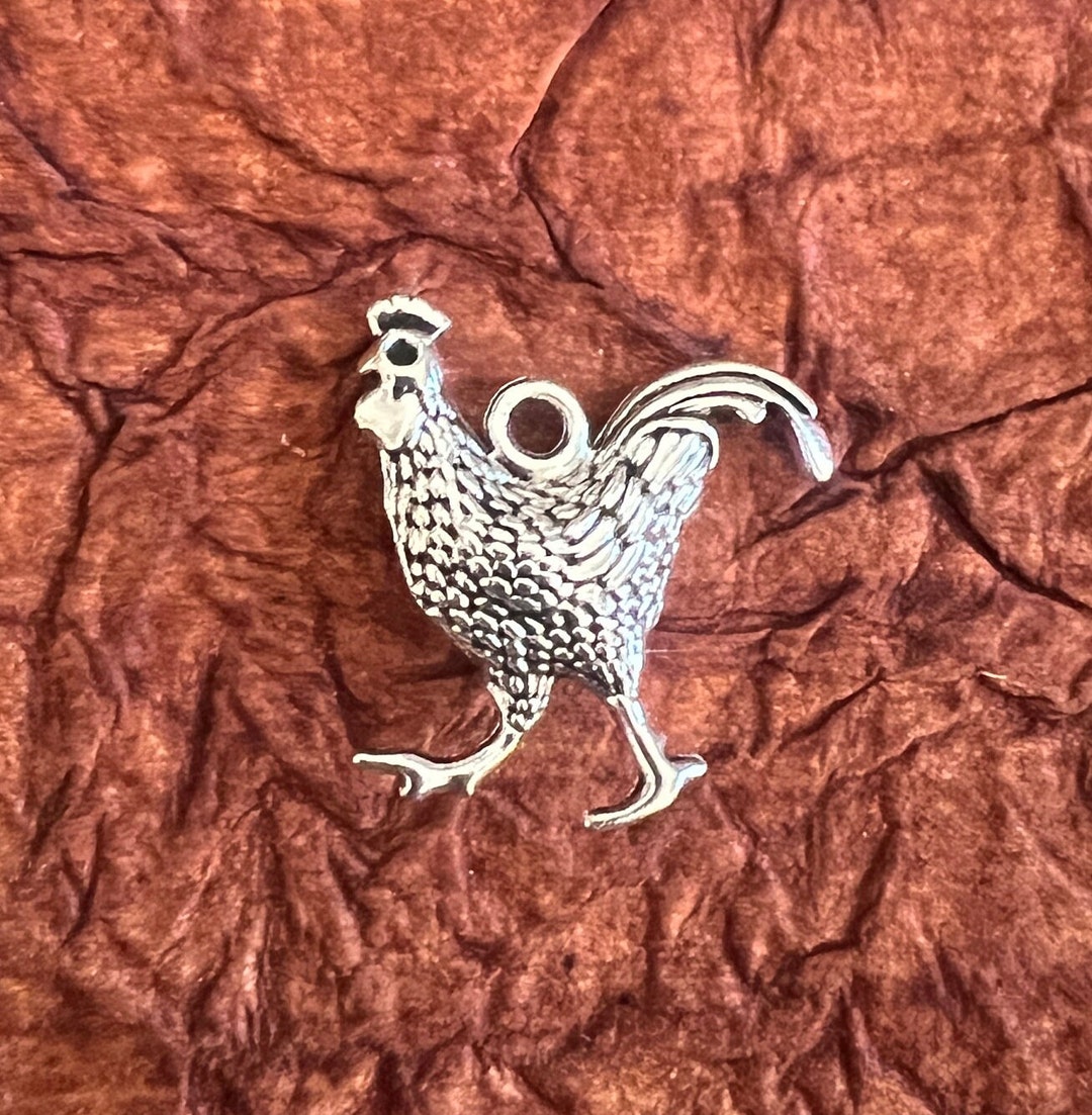Chicken Charm Rooster Charm 21x21mm Silver Tone Double-sided Pbe161 - Etsy