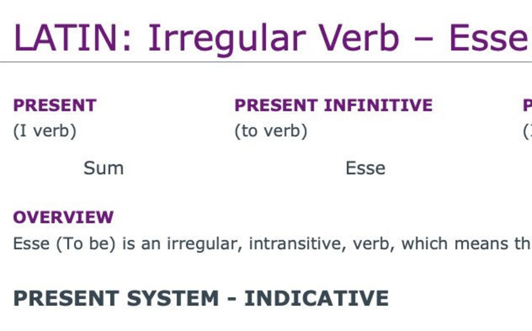 Latin Grammar Charts - Etsy