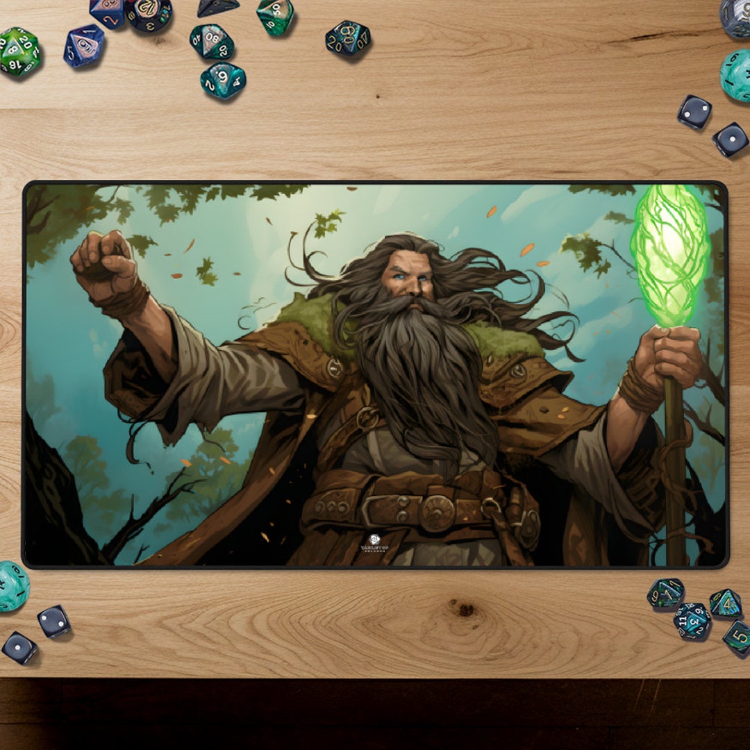 Druid Playmat MTG Dnd Tabletop RPG Gaming Mat TTRPG Gift Large Desk Mat ...