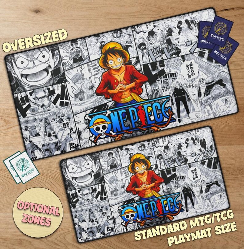 Monkey D Luffy Manga One Piece Playmat With Zones Play Mat Personalized ...