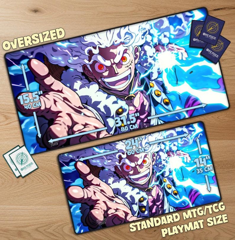 Monkey D Luffy Gear 5 Gomu Gomu No Mi One Piece Playmat With Zones Play ...