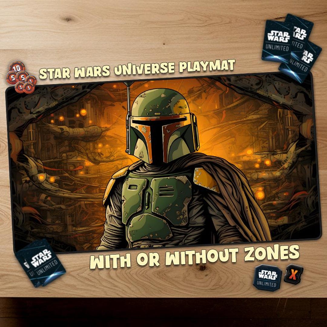 Boba Fett Star Wars Unlimited Playmat SWU Playmat With Zones Star Wars ...