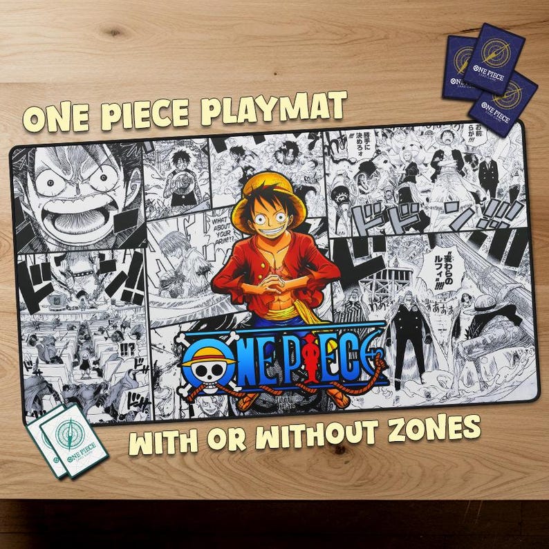 Monkey D Luffy Manga One Piece Playmat With Zones Play Mat Personalized ...