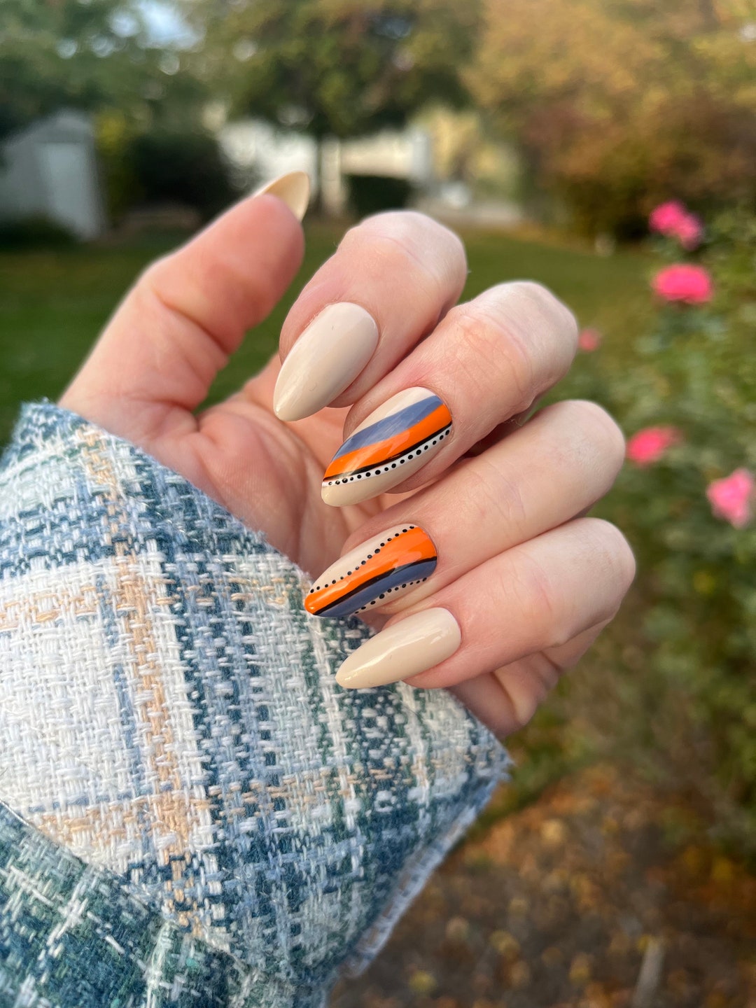 Fall Multi Colored Press on Nails - Etsy