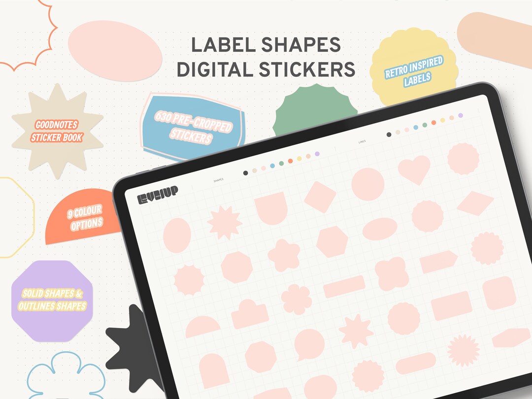 Digital Label Shapes Sticker Book: Versatile Design Elements | Digital ...