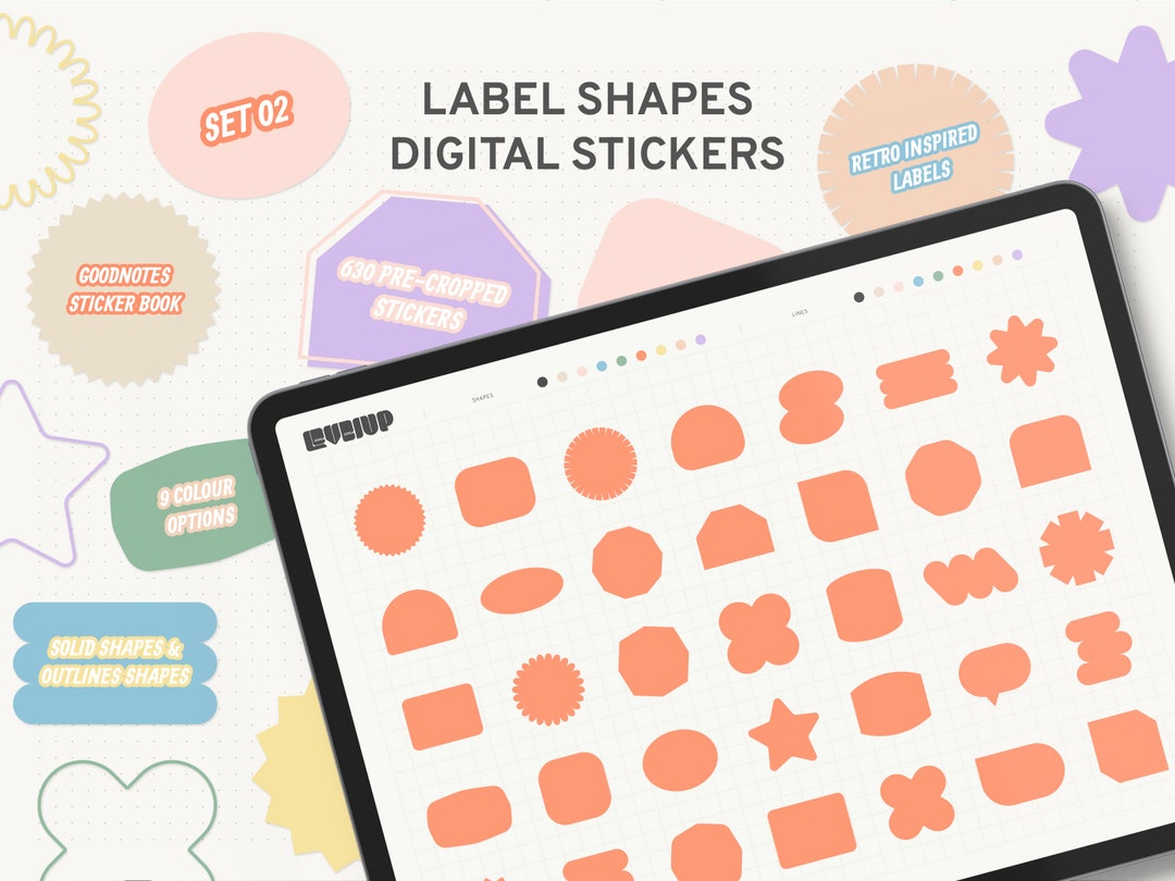 Digital Label Shapes Sticker Book: Versatile Design Elements | Digital ...