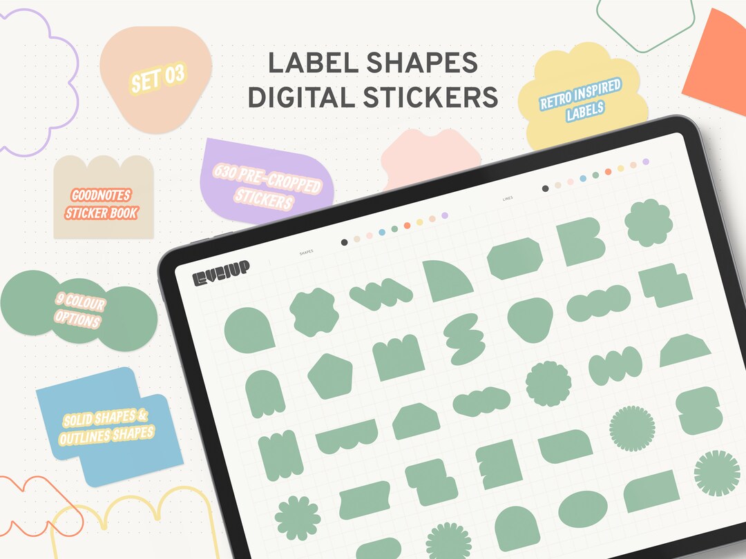 Digital Label Shapes Sticker Book: Versatile Design Elements | Digital ...